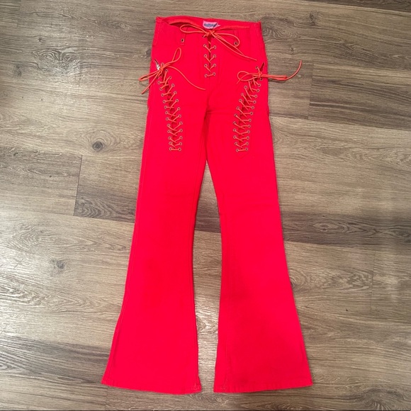 Edikted | Jeans | Engine Red Flared Jeans | Poshmark